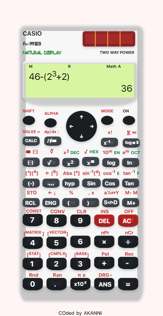 aptLearn Code Playground | Casio Scientific Calculator